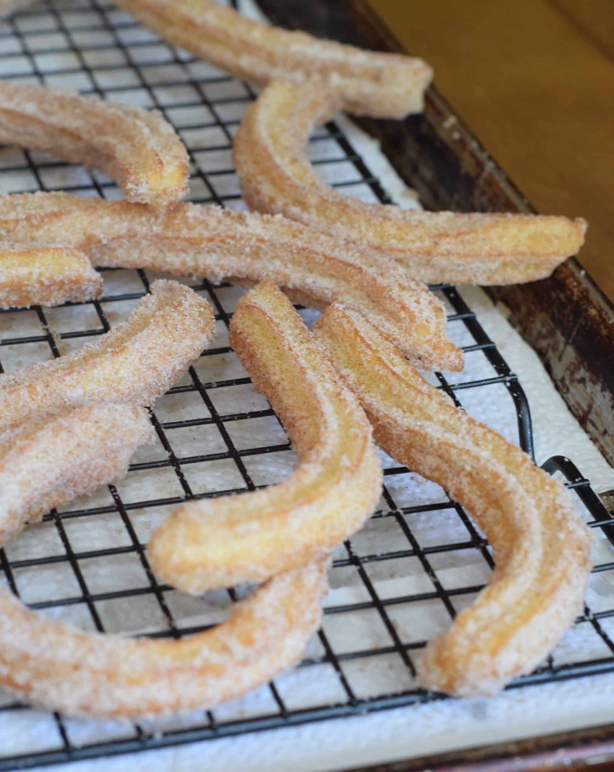 Easy Churros with Vanilla Icing for Dipping - Grits and Gouda