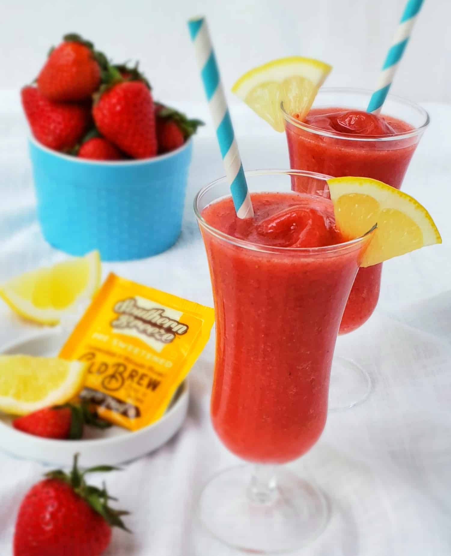 Frozen Strawberry and Sweet Tea Lemonade - Grits and Gouda