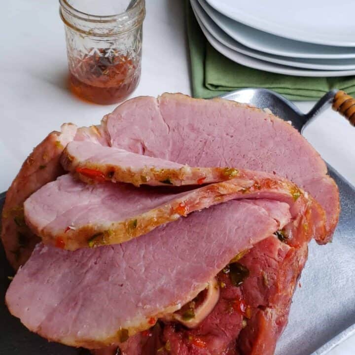 Instant Pot Bone-In Pepper Jelly Ham - Grits and Gouda