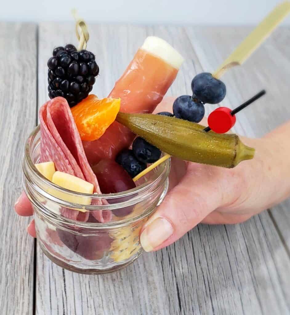 Jarcuterie (Charcuterie Board in a Jar) - Grits and Gouda
