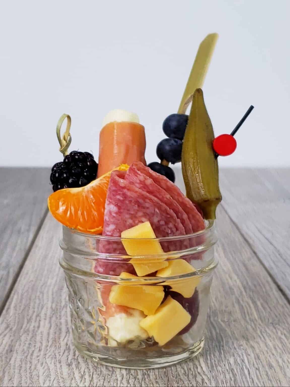 Jarcuterie (Charcuterie Board in a Jar) - Grits and Gouda