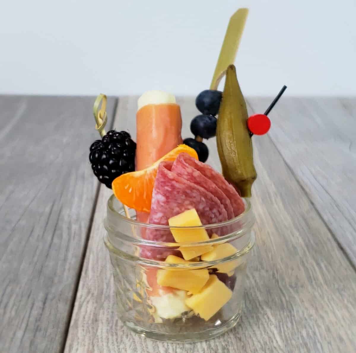 Jarcuterie (Charcuterie Board in a Jar) - Grits and Gouda