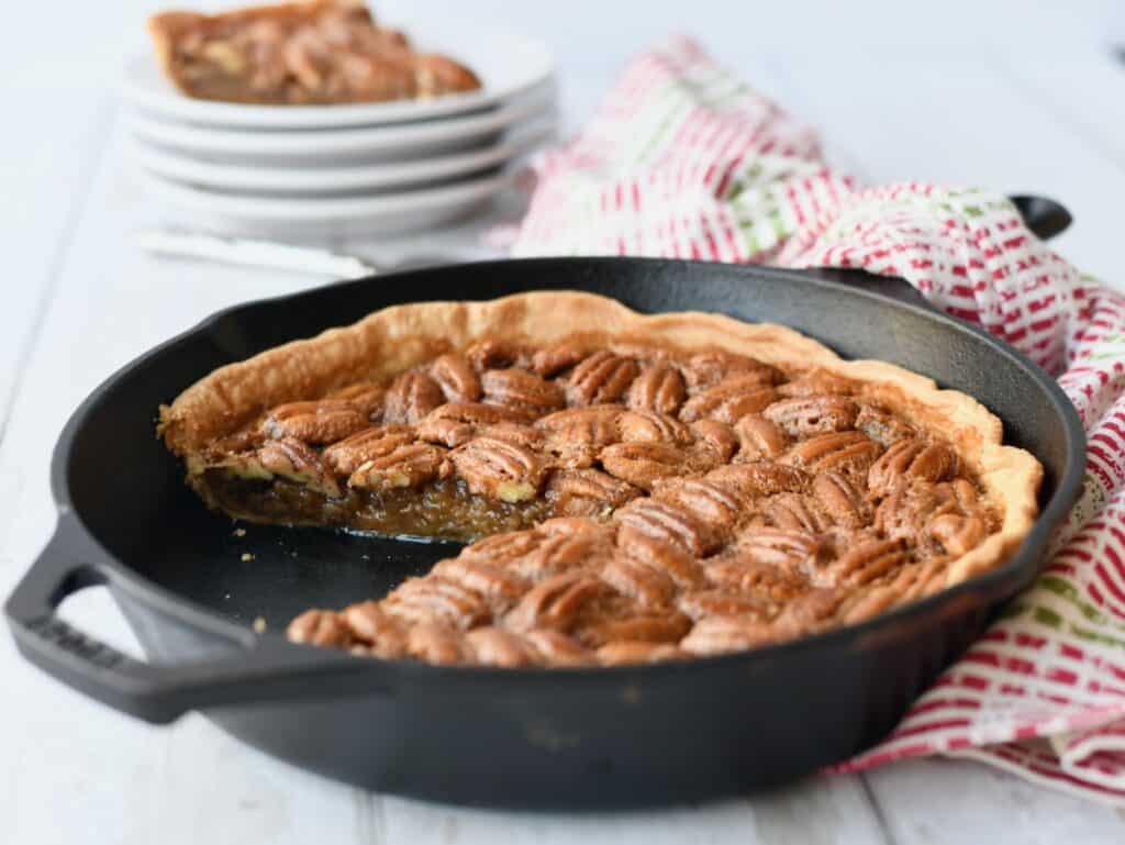 Cast Iron Skillet Pecan Pie - Grits and Gouda