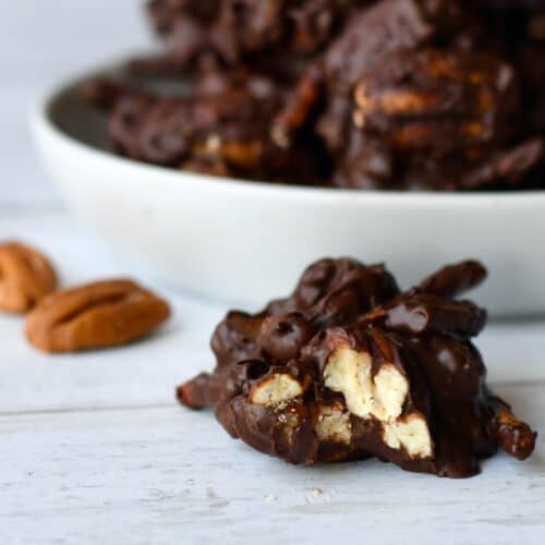 Dark Chocolate Pecan Clusters - Grits and Gouda