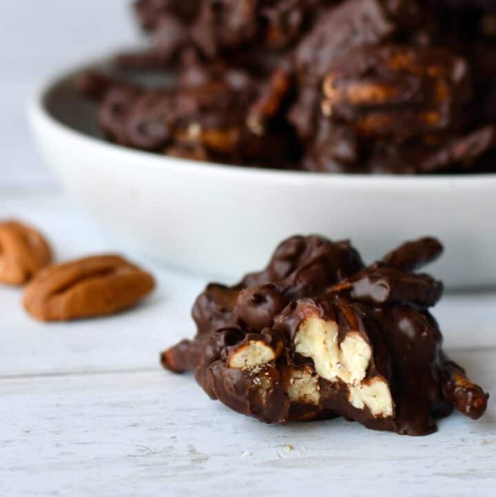 Dark Chocolate Pecan Clusters - Grits and Gouda
