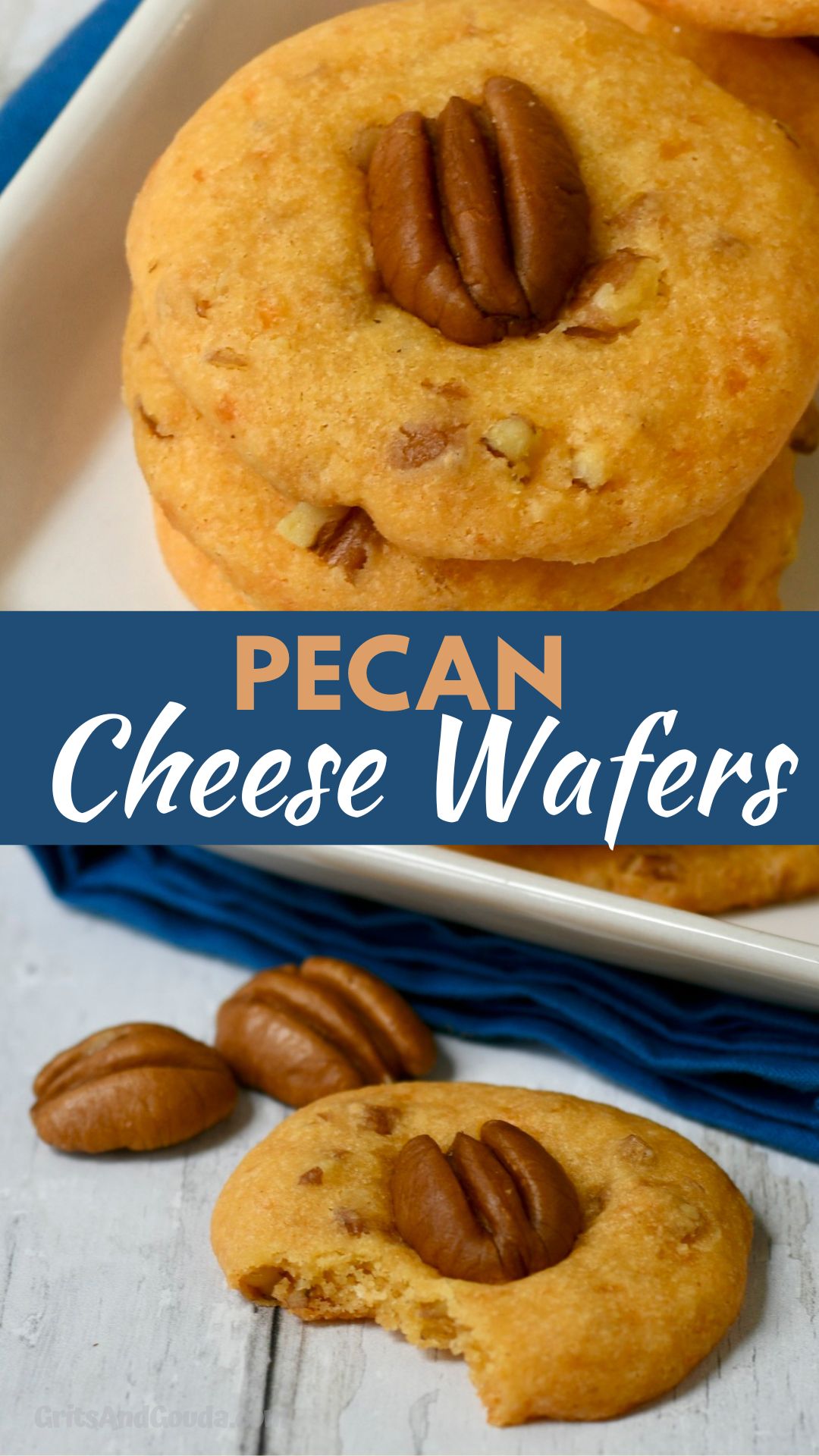 Cheese Wafers with Pecans - Grits and Gouda
