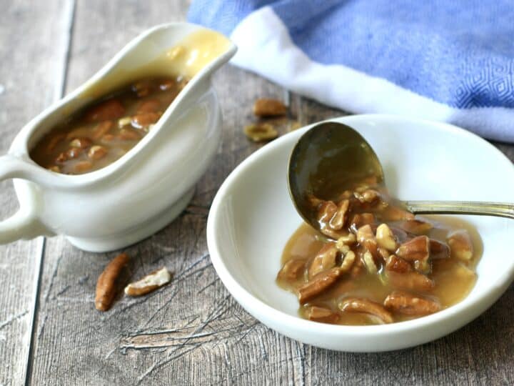 Easy Pecan Praline Sauce - Grits and Gouda
