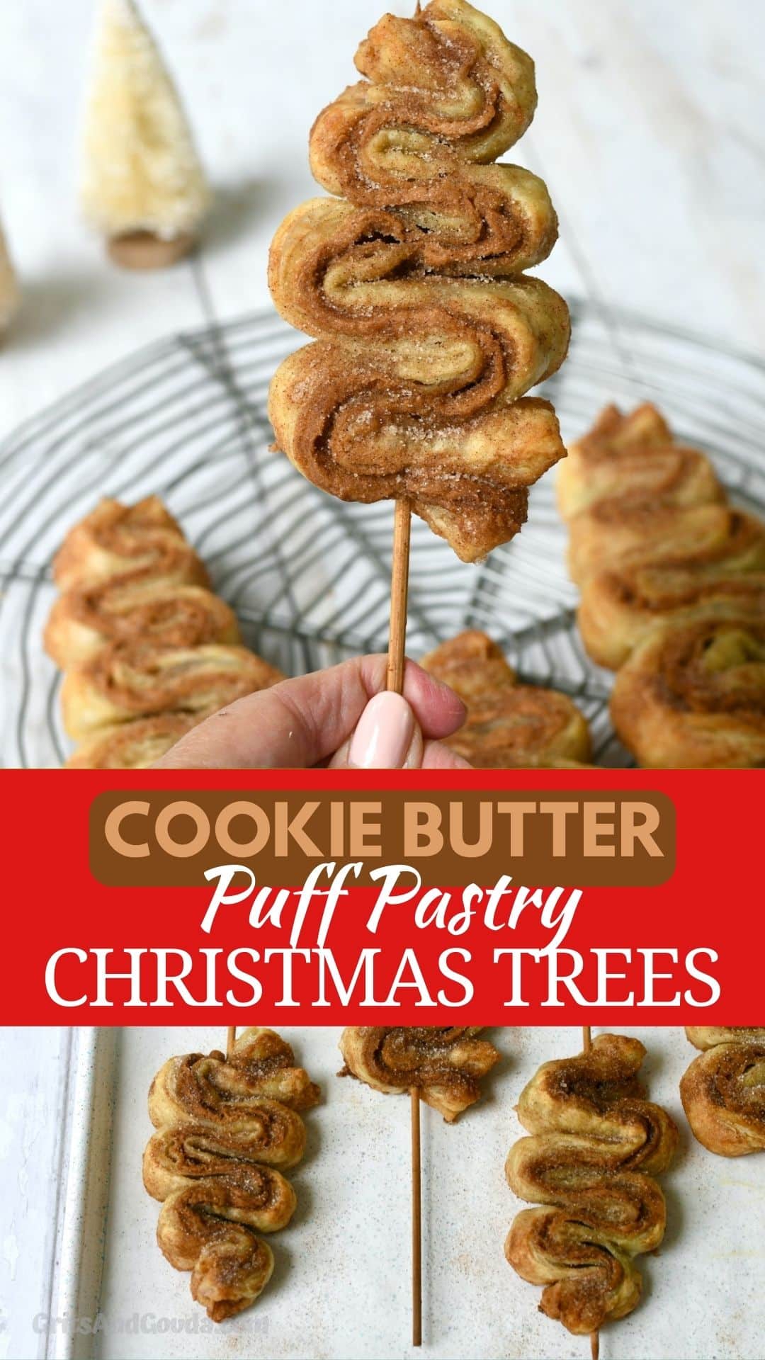 Cookie Butter Puff Pastry Christmas Trees - Grits and Gouda