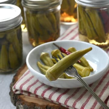 Easy Crisp Pickled Okra - Grits and Gouda
