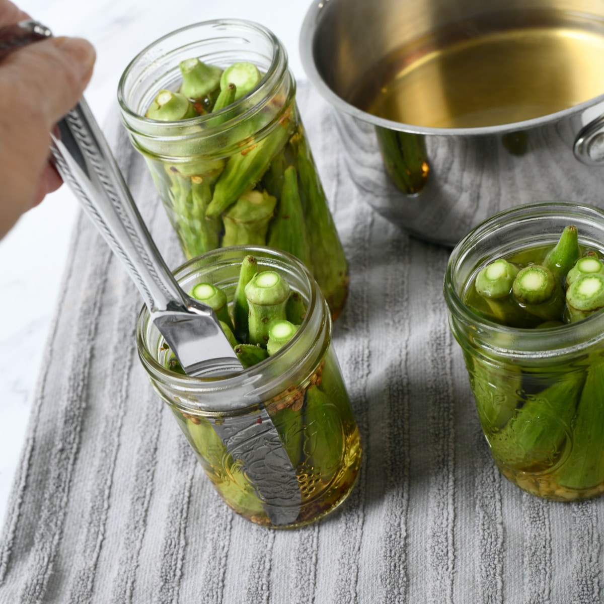 Easy Crisp Pickled Okra - Grits and Gouda