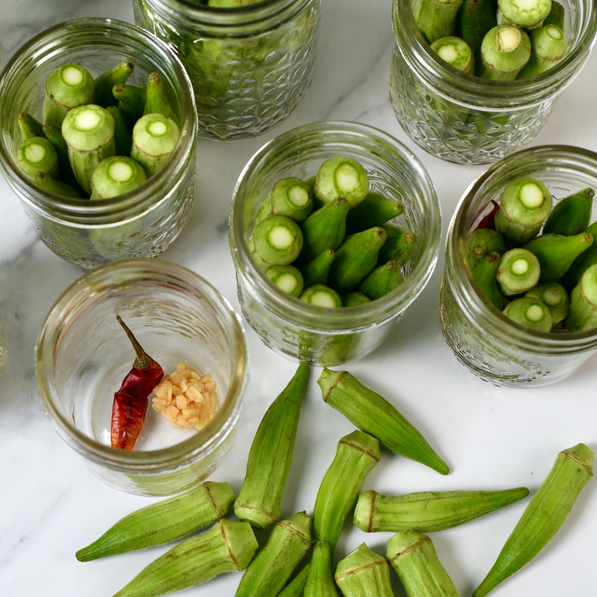 Easy Crisp Pickled Okra - Grits and Gouda