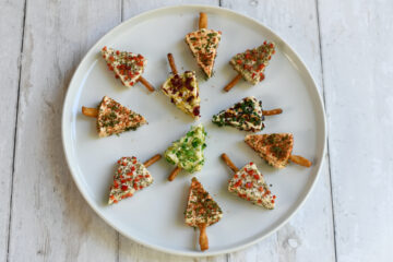 Easy Christmas Cheese Trees - Grits and Gouda