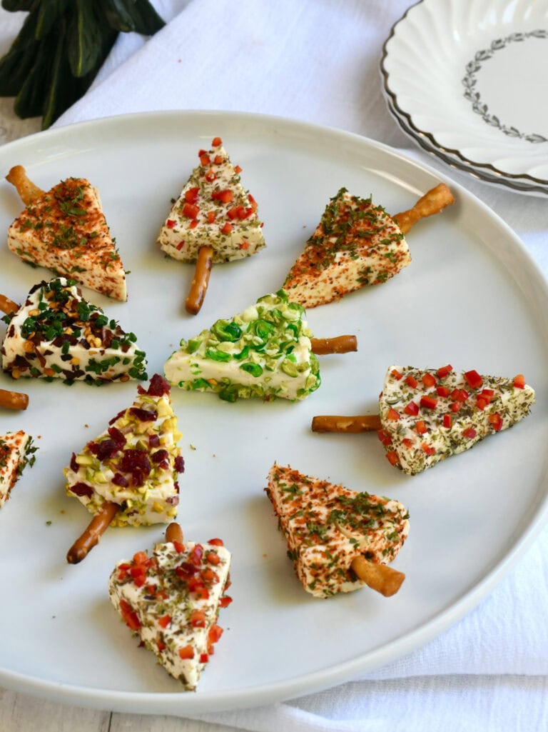 Easy Christmas Cheese Trees - Grits and Gouda
