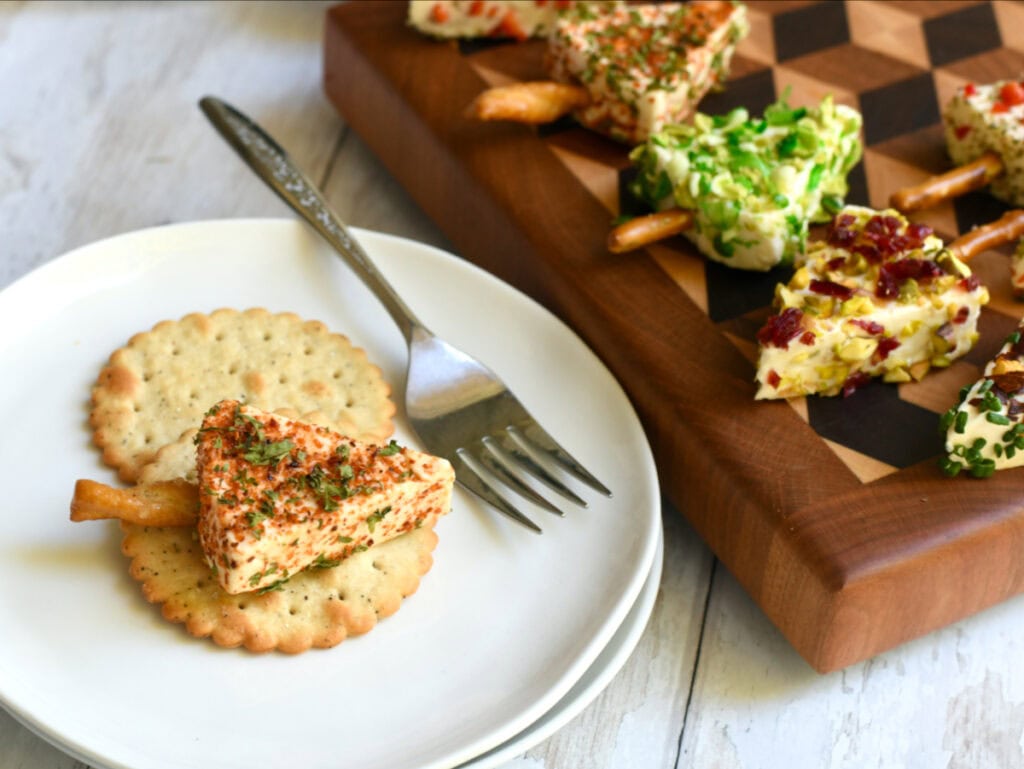 Easy Christmas Cheese Trees - Grits and Gouda