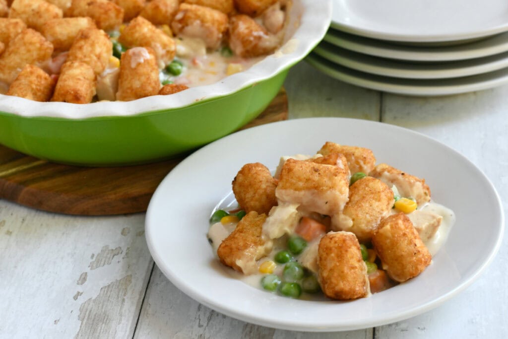 Tater Tot Turkey Pot Pie - Grits and Gouda