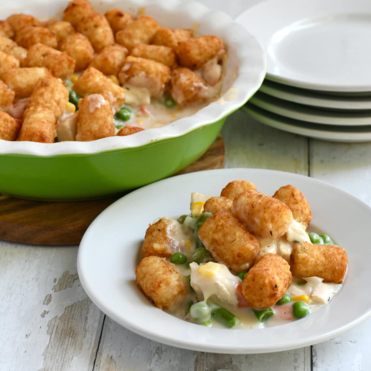 Tater Tot Turkey Pot Pie - Grits and Gouda