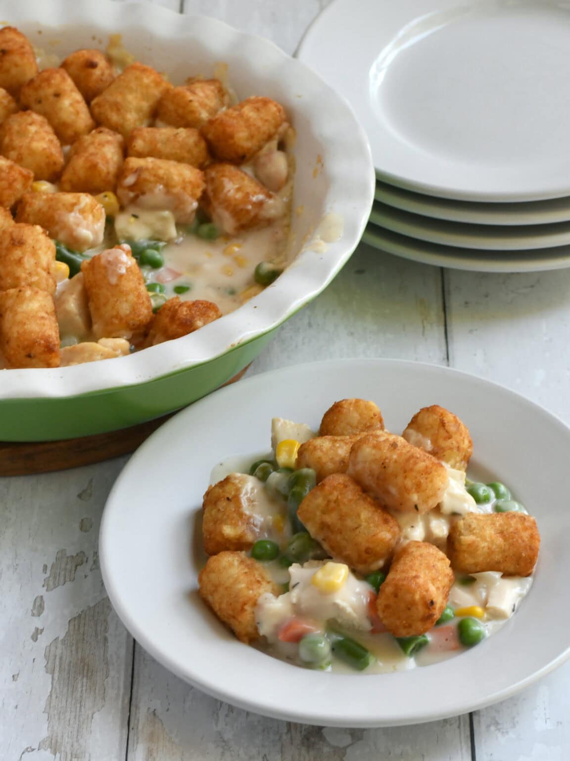 Tater Tot Turkey Pot Pie - Grits and Gouda