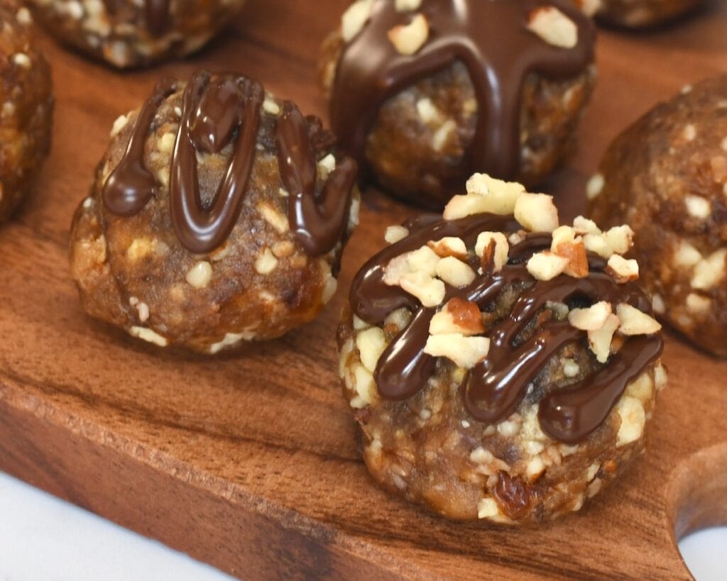 Pecan Date Balls (with Chocolate) - Grits and Gouda